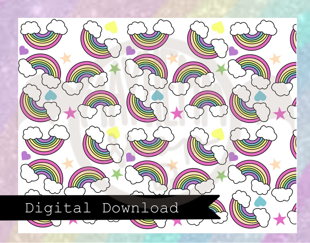 Pastel Rainbow- Digital Paper - Etsy