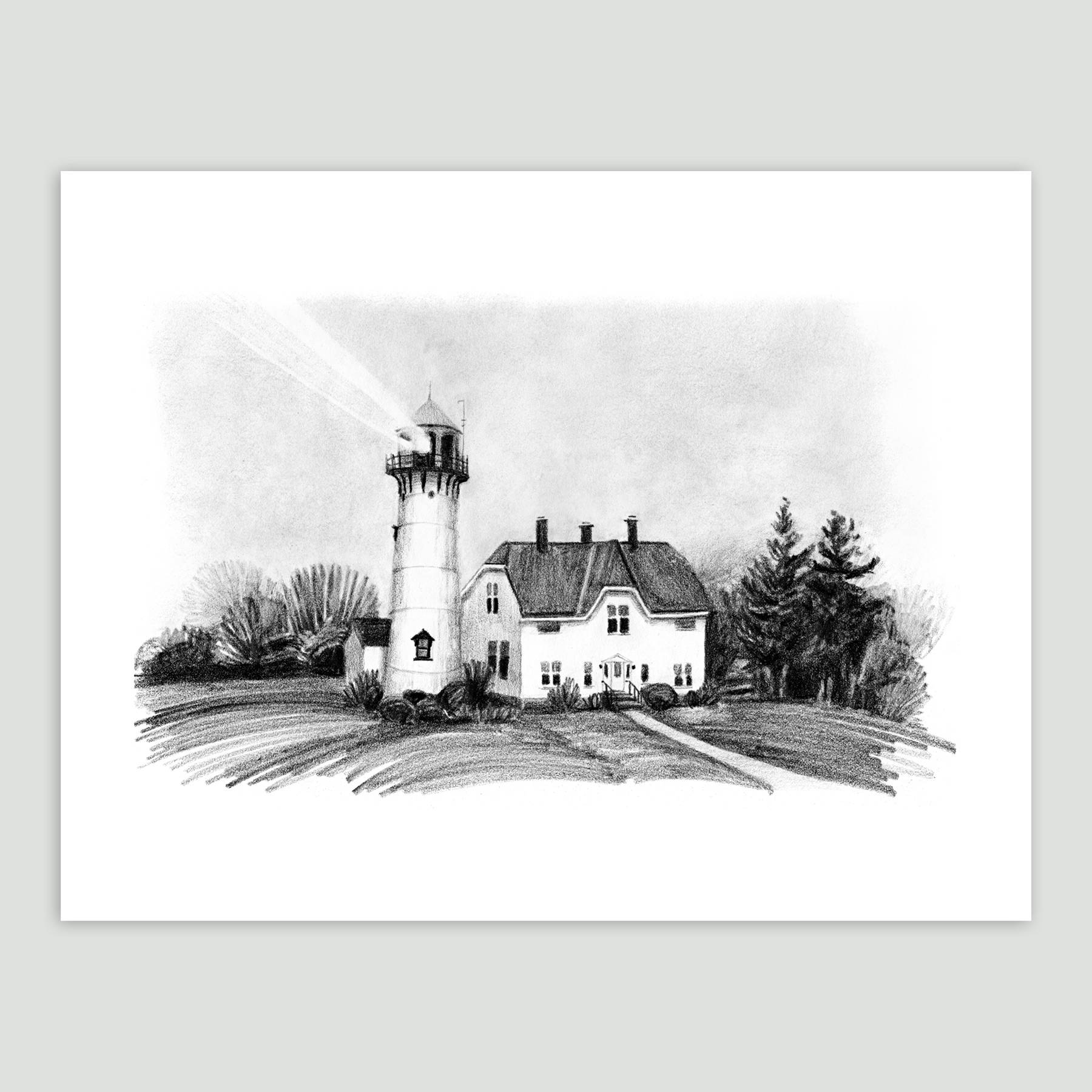 Lighthouse Art Print Cape Cod Lighthouse on a Foggy Day - Etsy Canada