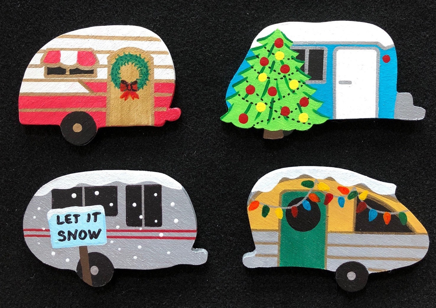 Travel Trailer Magnets, Camper Christmas Magnets for the Fridge, Let It ...