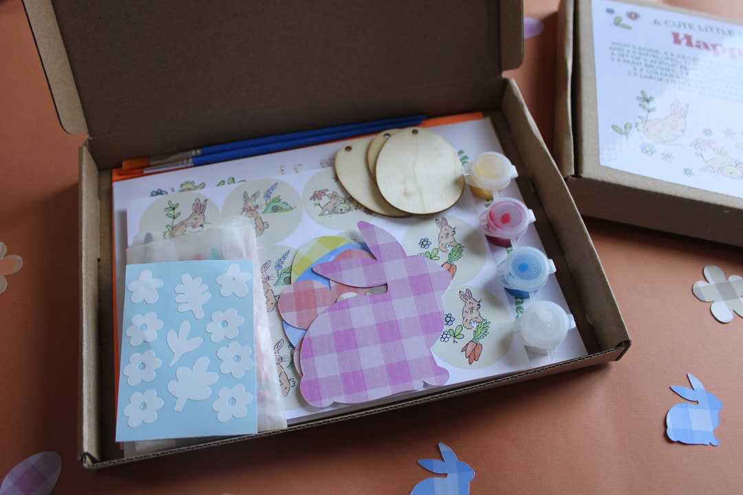 Easter Craft Box for Kids, Spring Bunny & Flower Art Set - Etsy