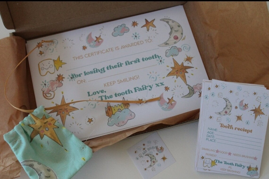 Tooth Fairy Kit for Child / Personalised Pixie Activity Box With First ...