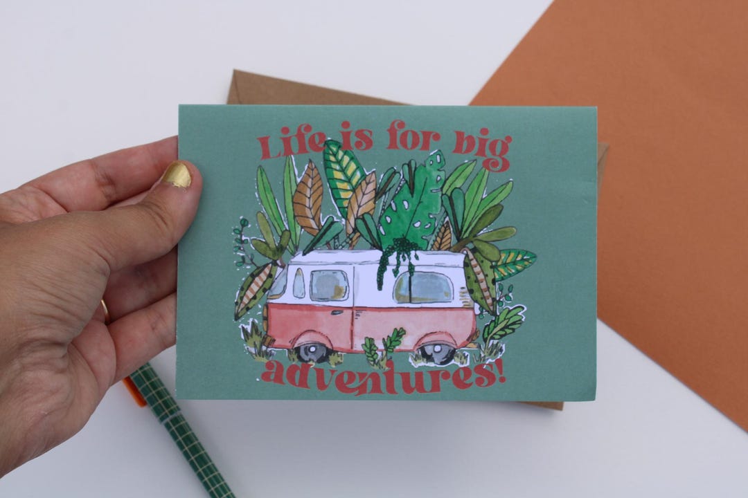 Adventure Greeting Card/ Blank Card for Nature Lovers, Illustrated ...