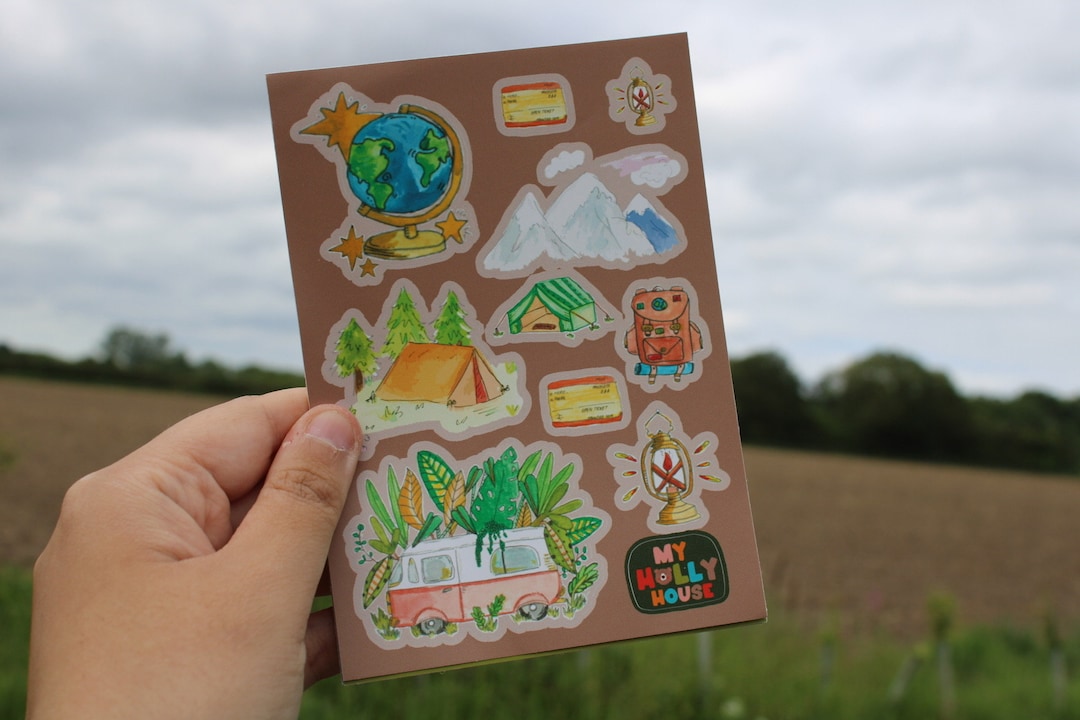 Camping Sticker Sheet / Waterproof Art Decals, Adventure Gift ...