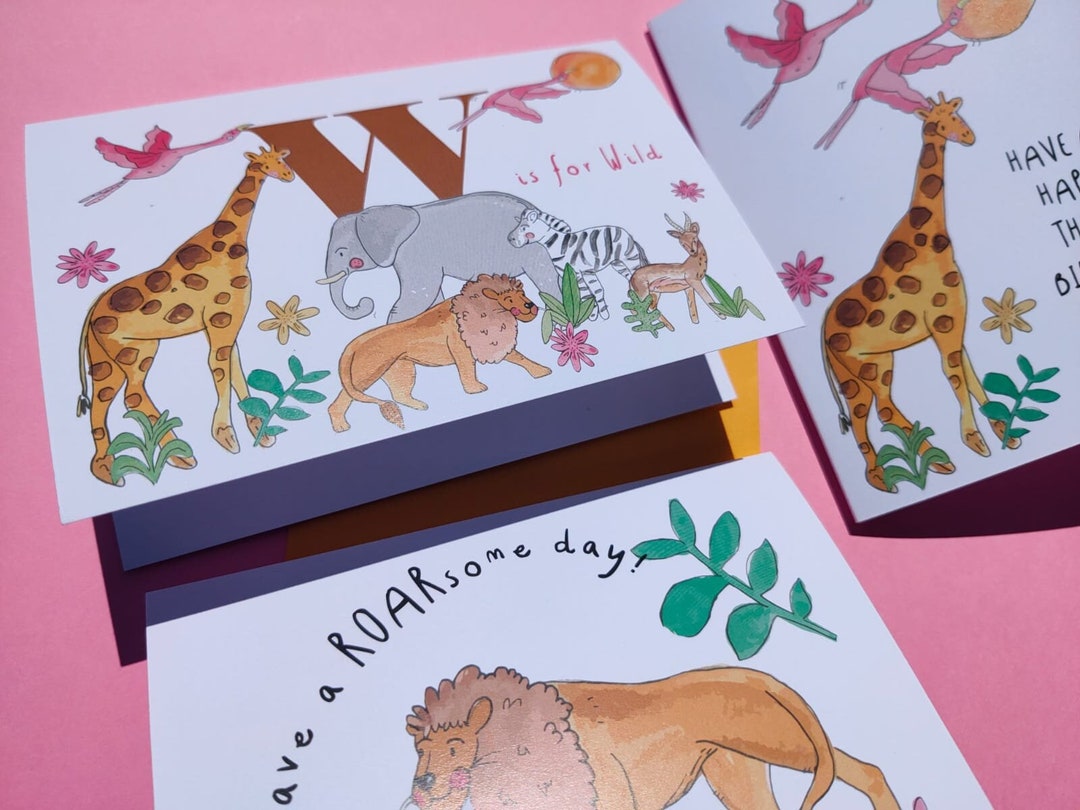 Safari Greetings Card / Cute Personalised Card for Child, Toddler ...