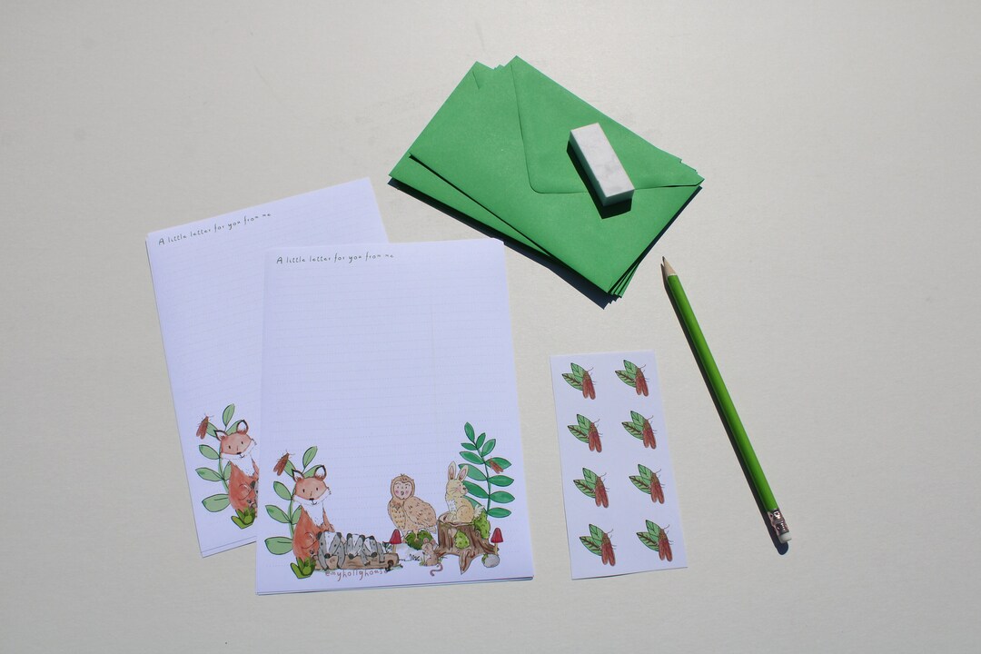 Woodland Letter Writing Set / Stationery Pack With Envelopes and ...