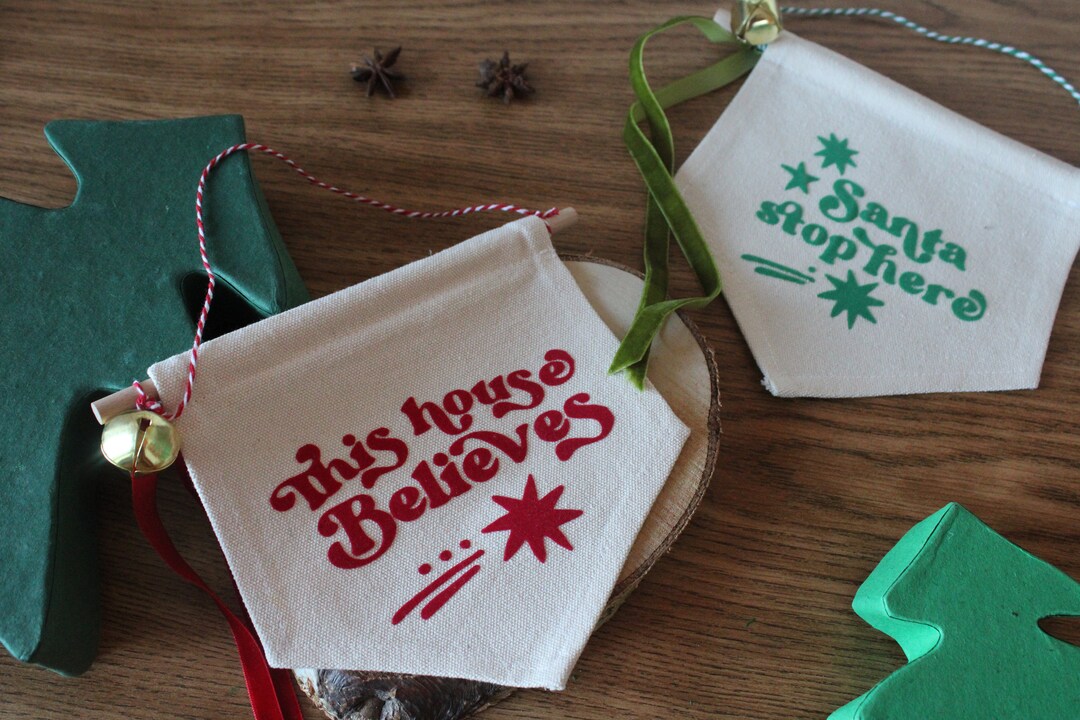 Christmas Velvet Sign / Child's Festive Wall Hanging, Large Tree ...