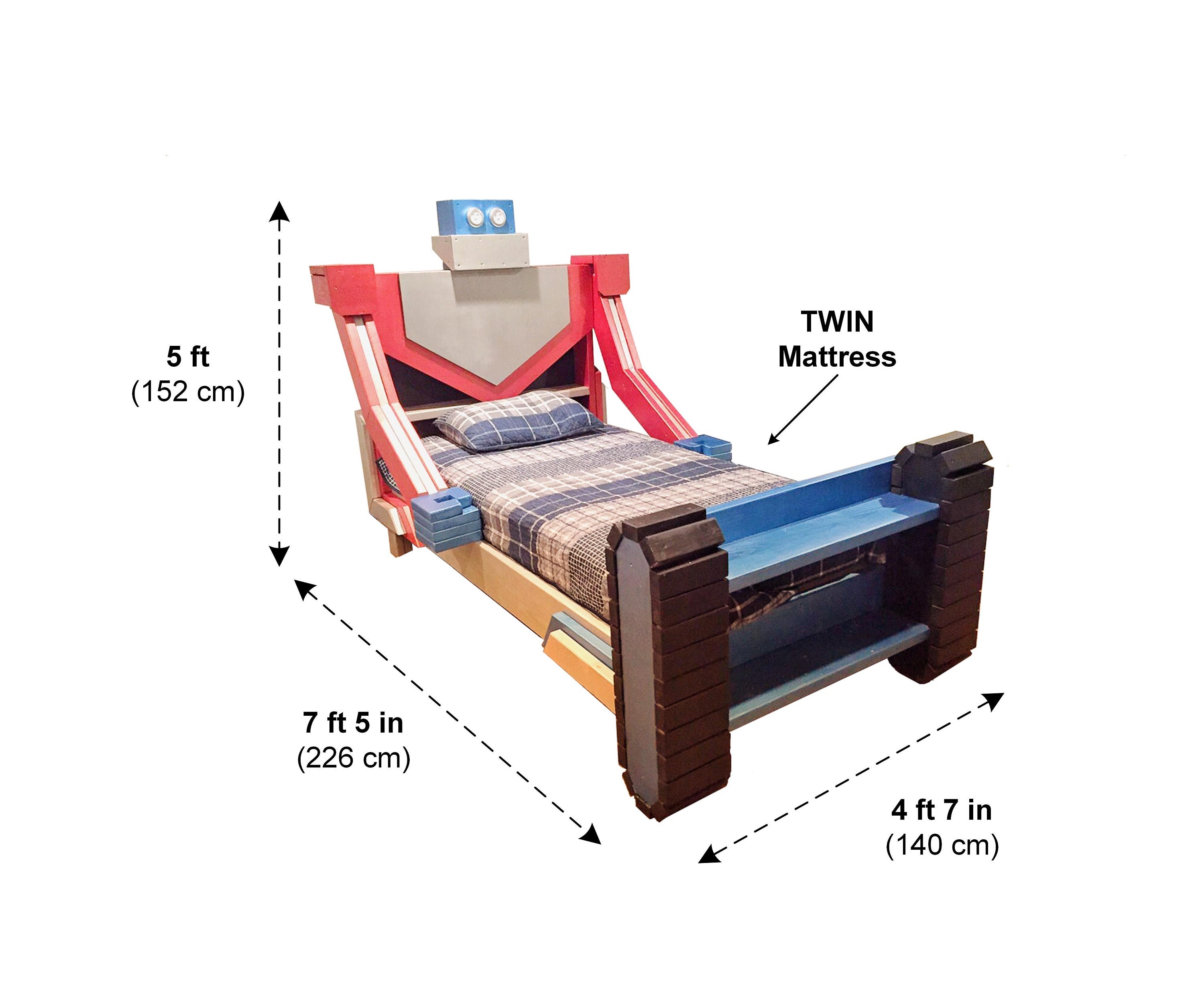 Robot Bed PLANS pdf Format Twin Size Kids Superhero - Etsy Canada