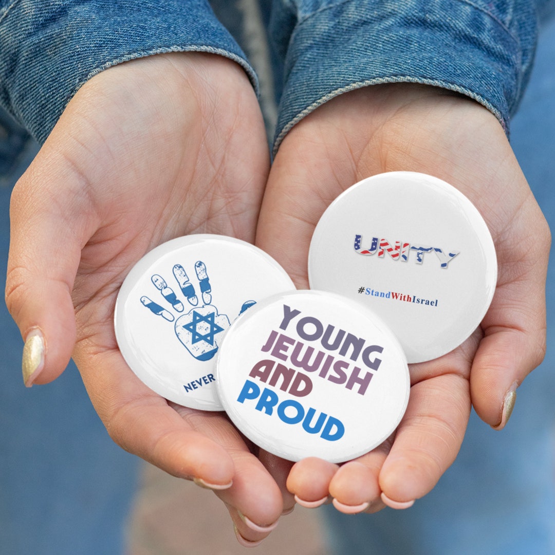 Pro Israel and Jewish Support Pin Buttons Set. Jewish Gifts and ...