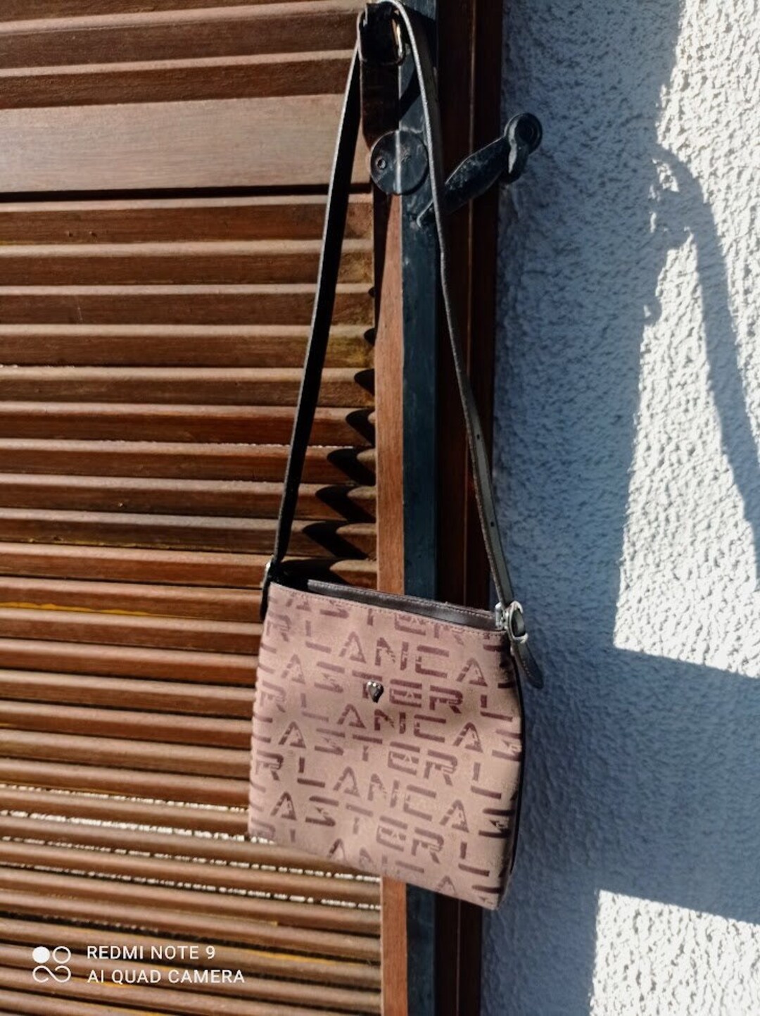 Lancaster Vintage 80s Shoulder Pouch Bag, Fabric Bag and Leather ...