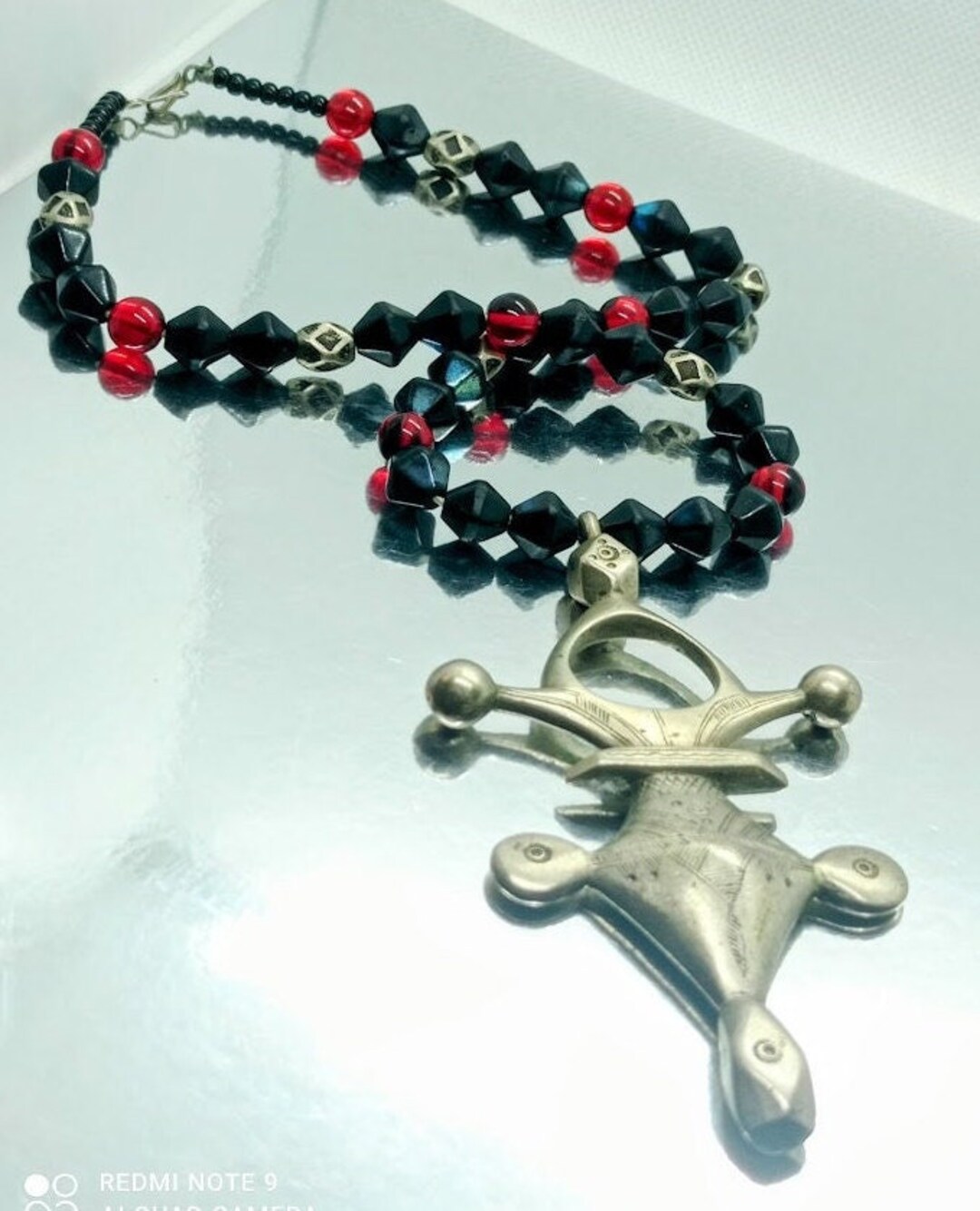 Vintage Touareg Necklace 70s With Large Agadez Cross Pendant Symbol of ...