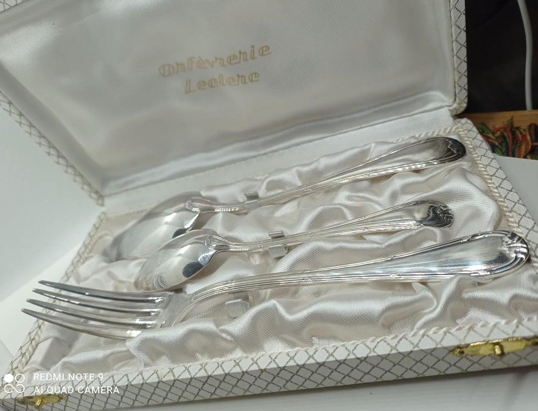 Vintage Orfèvrerie Leclerc Box of Three Pretty Servers - Vintage French ...