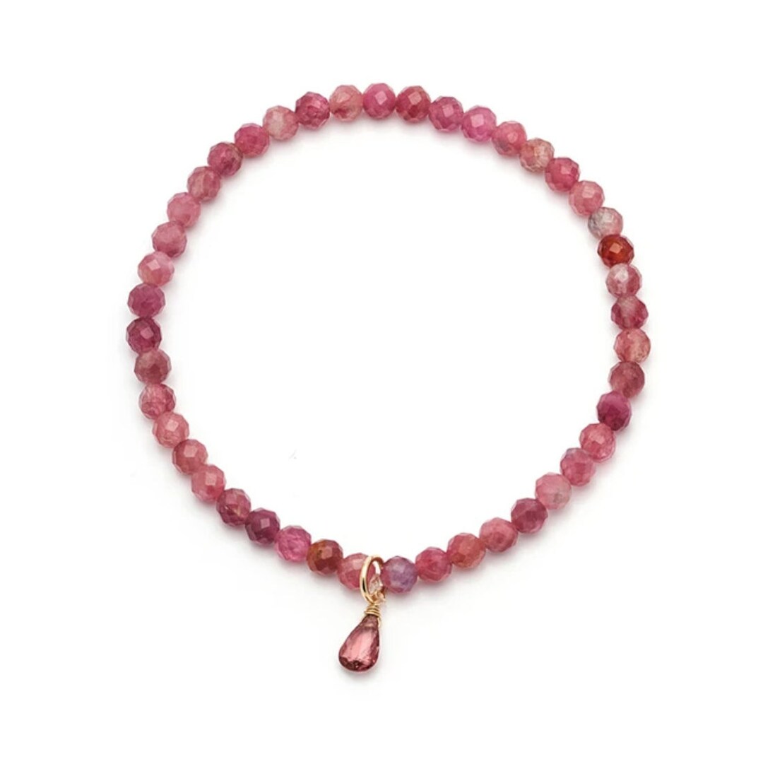 Mini Ruby Bracelet | Raw Ruby Stacking Bracelet | July Birthstone ...