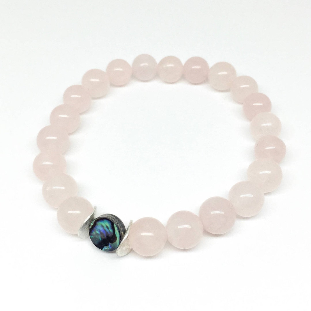 ROSE QUARTZ Abalone Bracelet - Etsy