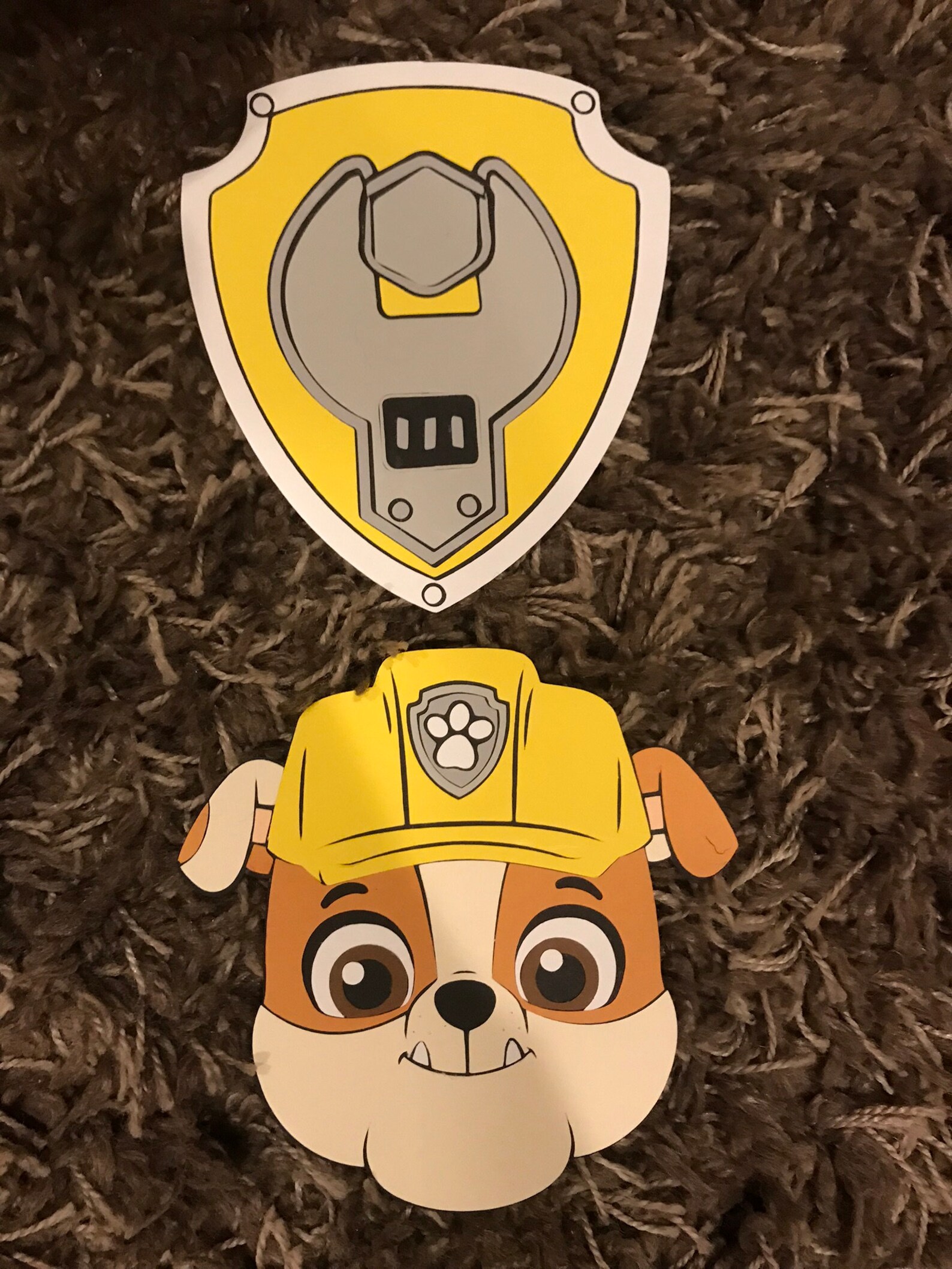 Paw Patrol RUBBLE Face & Pup Tag Cricut Cut Out | Etsy