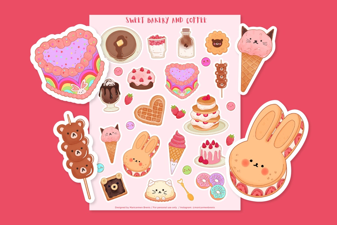 Printable Sticker Sheet Digital Stickers Print and Cut - Etsy
