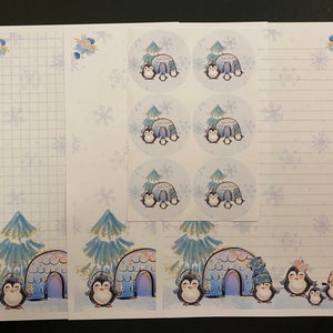 Penguin Stationery Letter Writing Paper and Set of Stickers - Etsy
