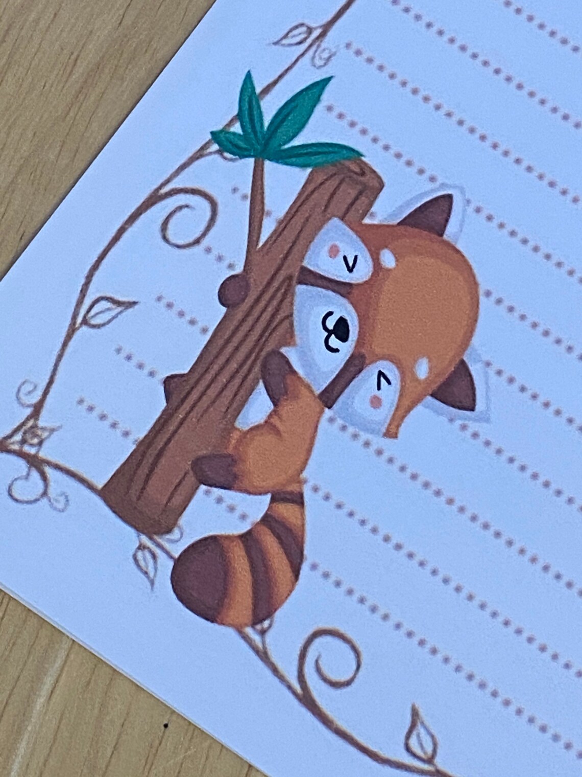 Red panda stationery letter writing paper & stickers set | Etsy