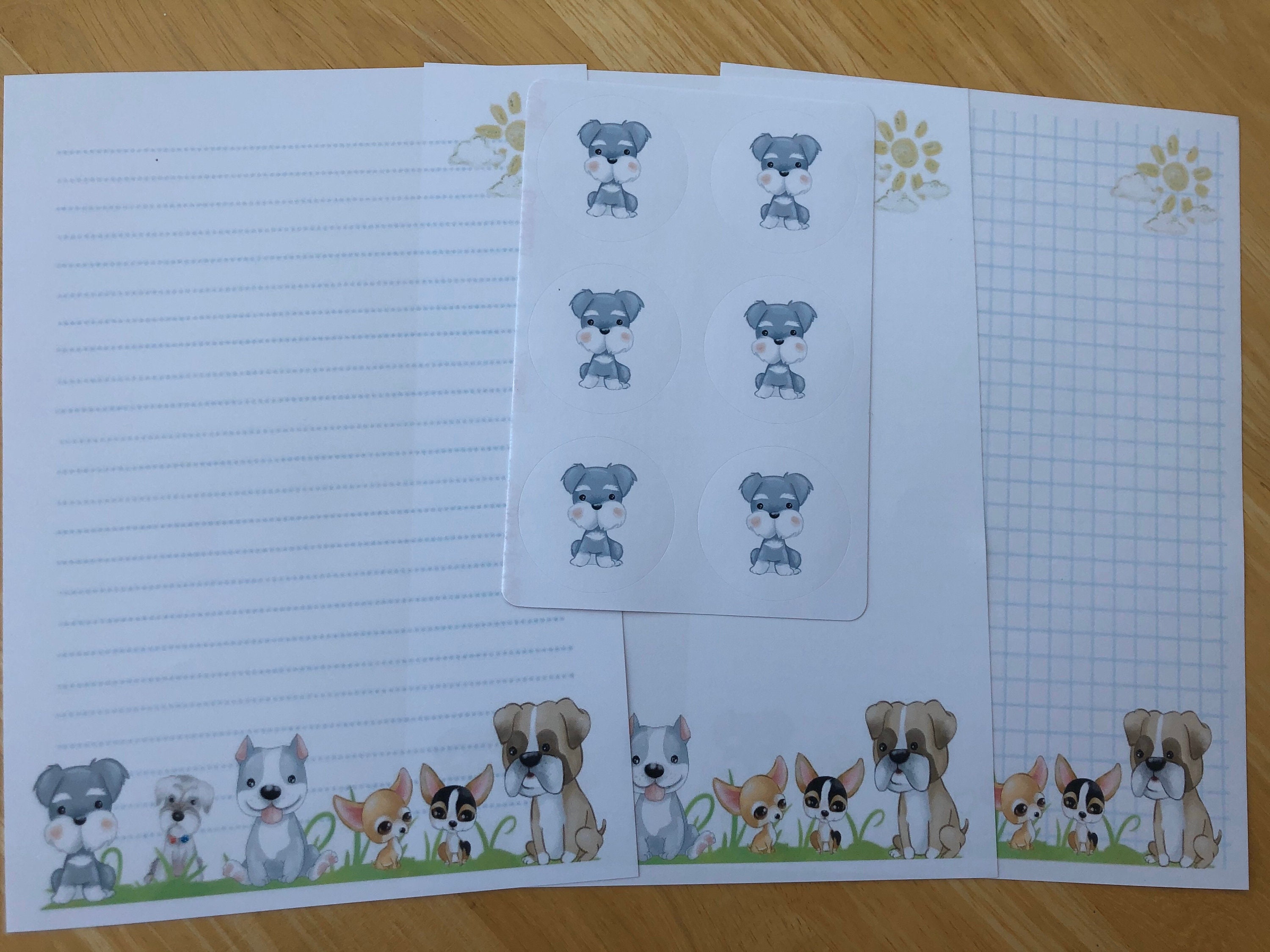 Dogs Stationery Letter Writing Paper & Sticker Set - Etsy UK