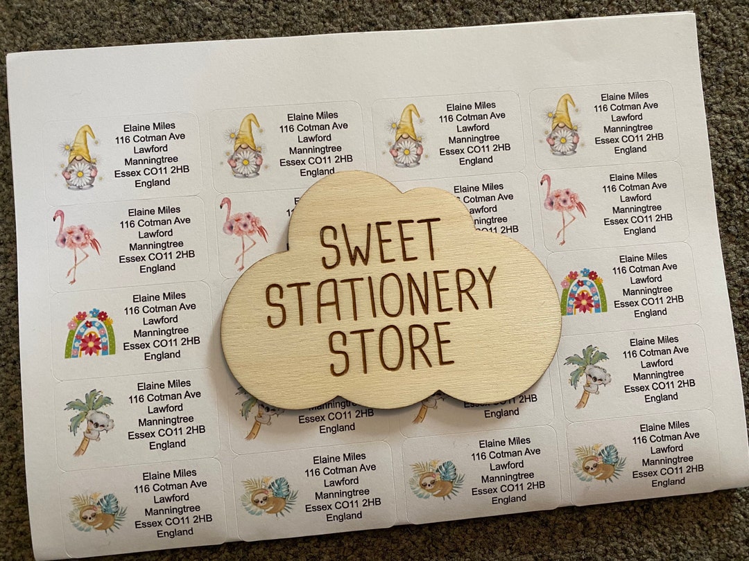 40 Personalised Address Labels, Summer Mix - Folded for Postage - Etsy UK