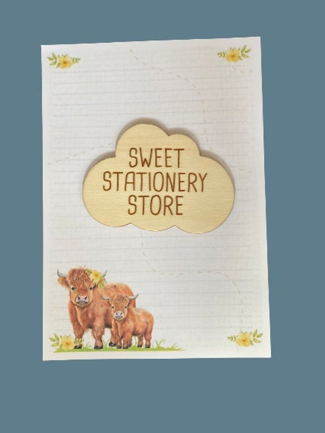 Highland Cow Coo Stationery, 2023 Design Letter Writing Paper & Sticker ...