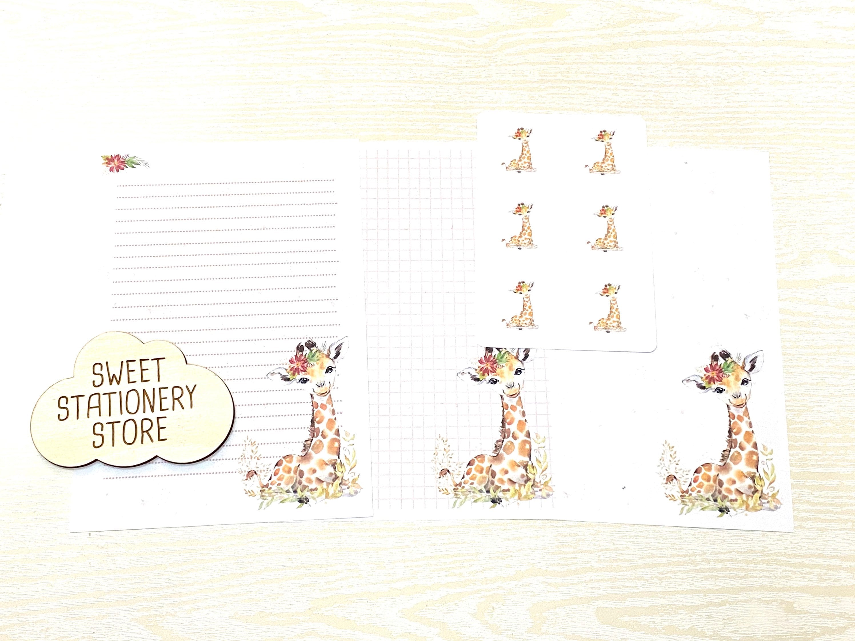 Gorgeous Giraffe Stationery, Letter Writing Paper & Sticker Set - Etsy