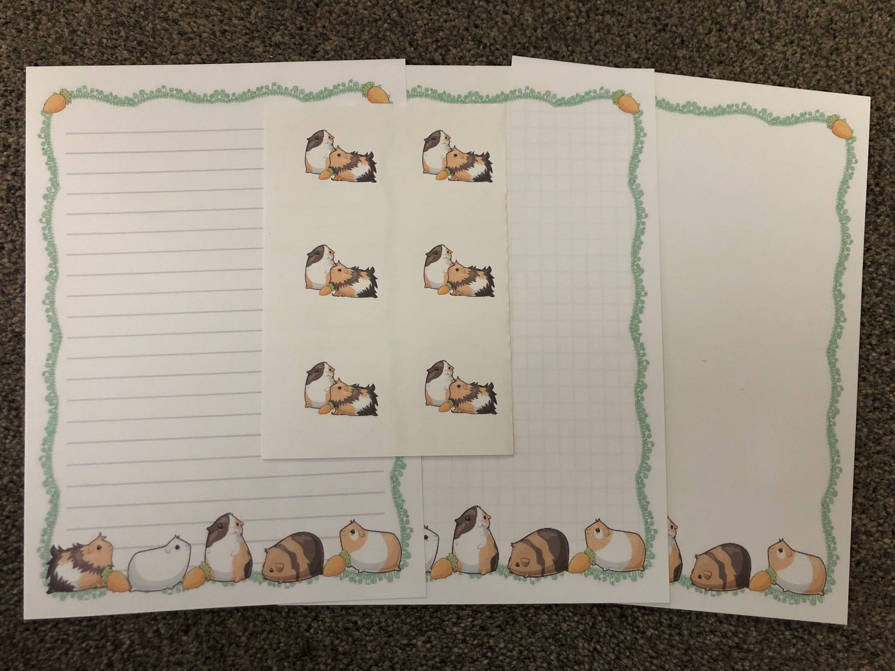 Gorgeous Guinea Pig Letter Writing Paper & Sticker Set - Etsy