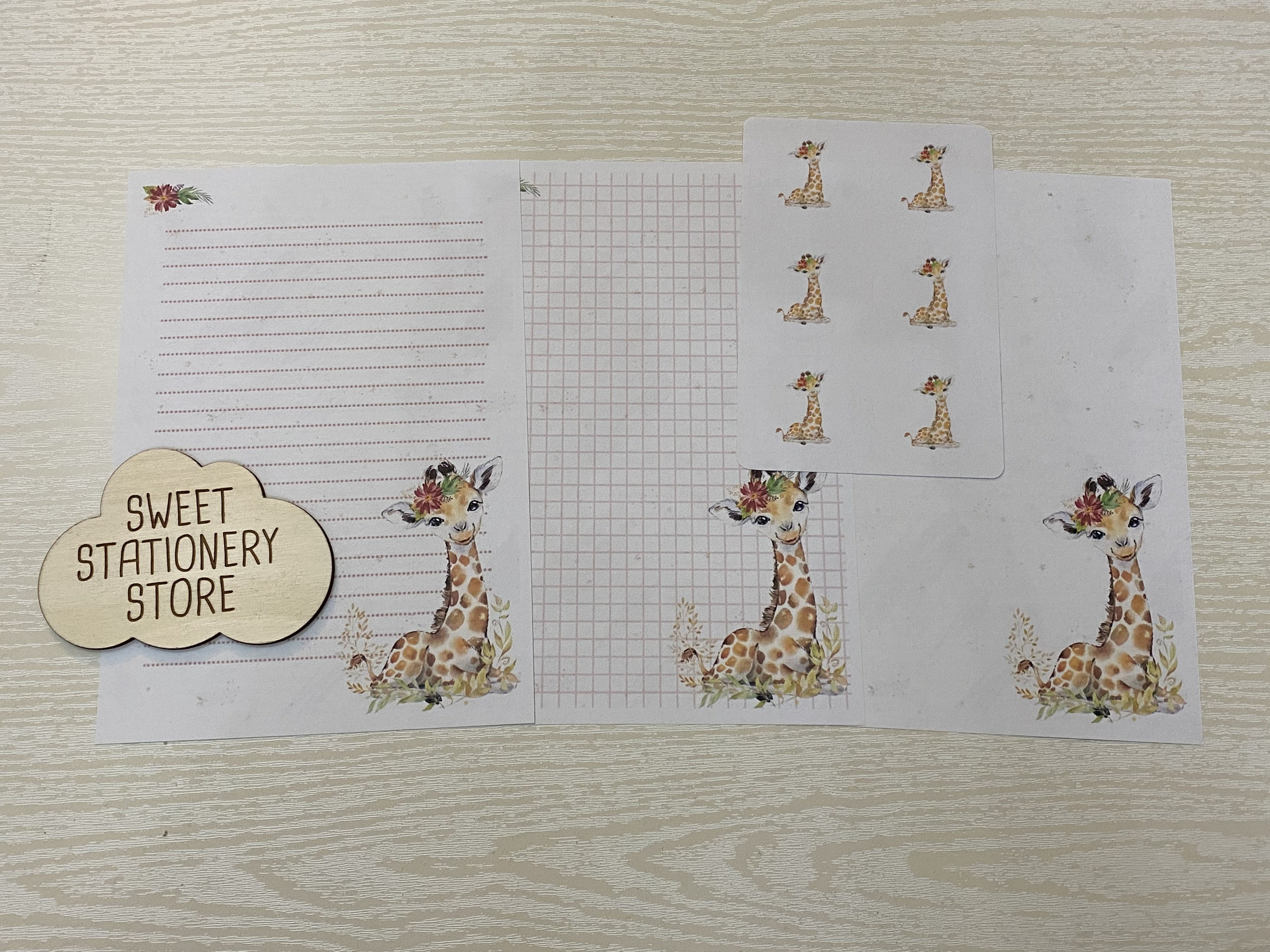 Gorgeous giraffe stationery letter writing paper & sticker | Etsy