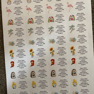40 Personalised Address Labels, Summer Mix - Folded for Postage - Etsy UK