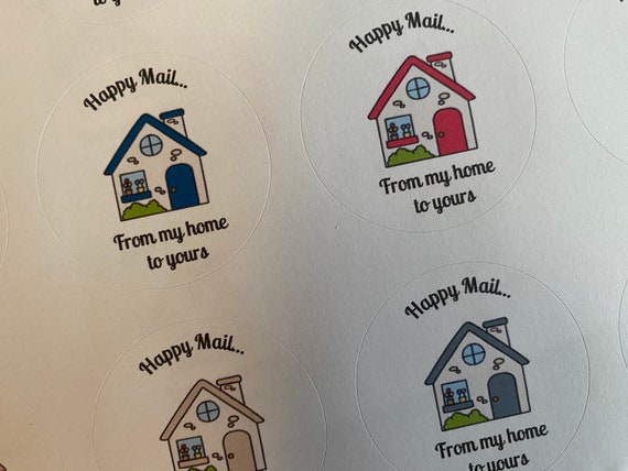 Happy mail stickers from my home to yours | Etsy