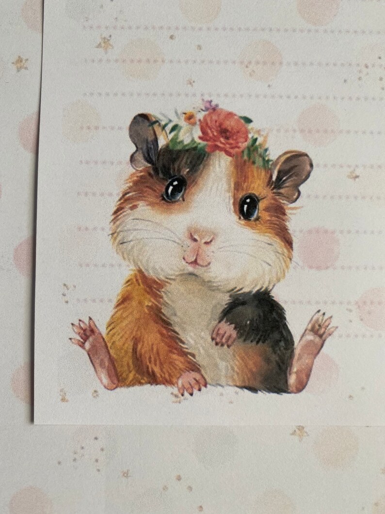 Guinea Pig Stationery Letter Writing Paper & Stickers Set - Etsy