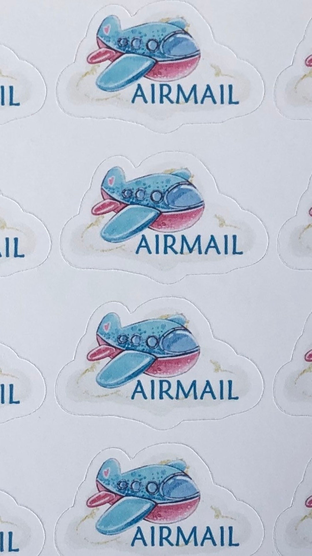 Cute Airmail Aeroplane Sticker Sheet Design A - Etsy