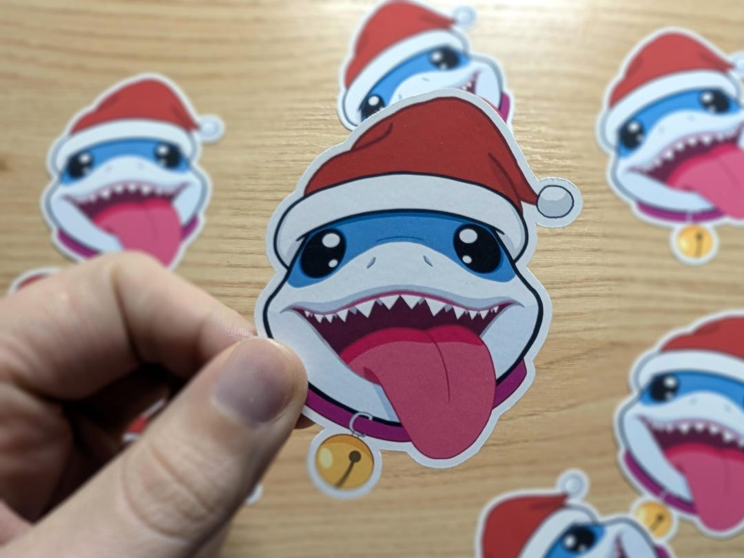 Jeff the Land Shark Merry Christmas - Etsy