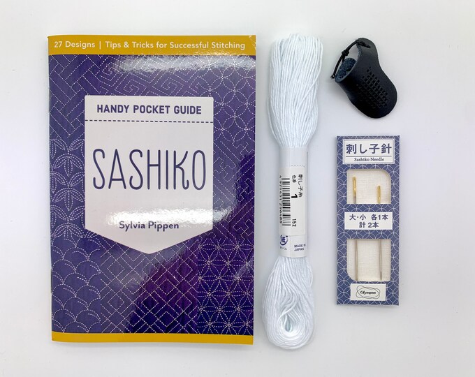 Sashiko Mini Kit | Booklet Introduction to Sashiko, Thread, Needles ...
