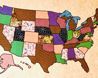 50 States Fabric - Etsy