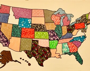 50 States Fabric | Etsy
