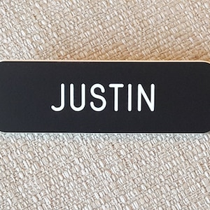 Custom Engraved Name Badge 1" X 3" With Pin Back, Engraved Name Tags ...