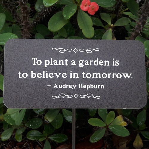 Custom Engraved Garden Sign With Stake Outdoor Garden Signs - Etsy