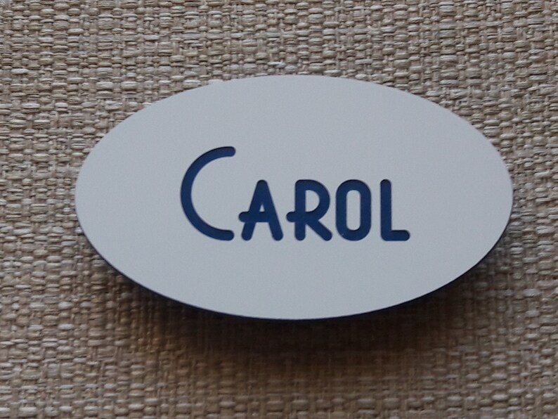 Engraved Magnetic Oval Name Badge Personalized Name Tags - Etsy