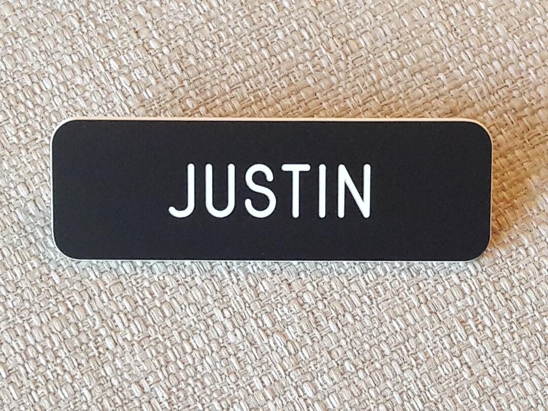 Custom Engraved Name Badge 1" X 3" With Pin Back, Engraved Name Tags ...