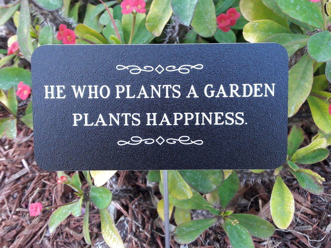 Custom Engraved Garden Sign 3 X 6 With Stake - Etsy