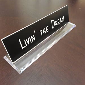 Personalized Desk Plate With Clear Base 2" X 8", Custom Engraved Desk ...