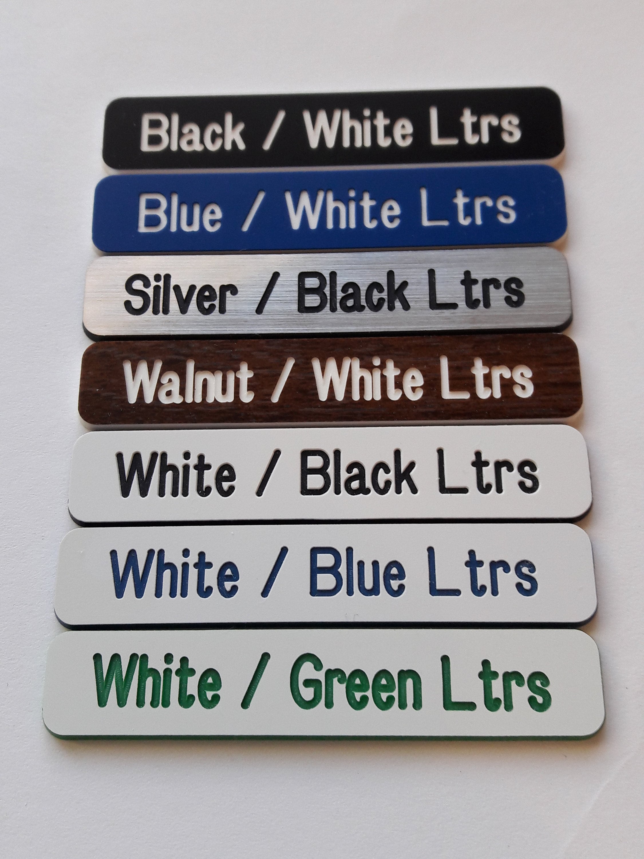 Engraved Name Plate with Satin Silver Desk Holder 2 x | Etsy