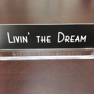 Personalized Desk Plate With Clear Base 2" X 8", Custom Engraved Desk ...