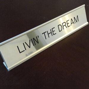 Name Plate for Desk, 2" X 10", With Satin Silver Holder, Custom ...
