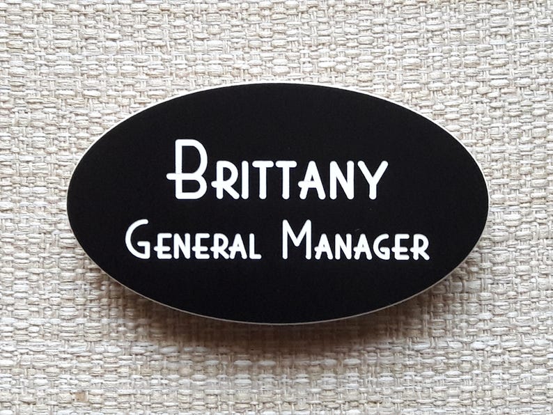 Engraved Magnetic Oval Name Badge Personalized Name Tags - Etsy