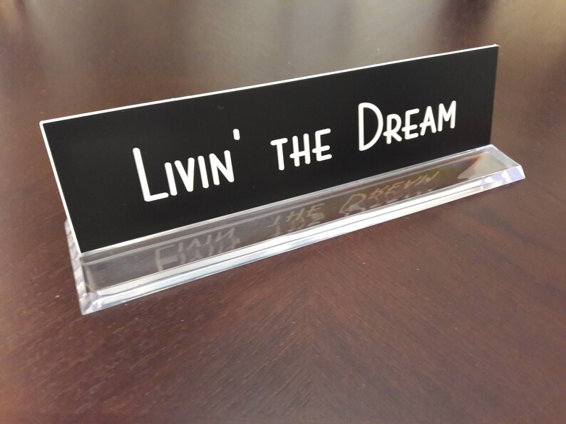 Personalized Desk Plate with Clear Base 2 x 8 | Etsy