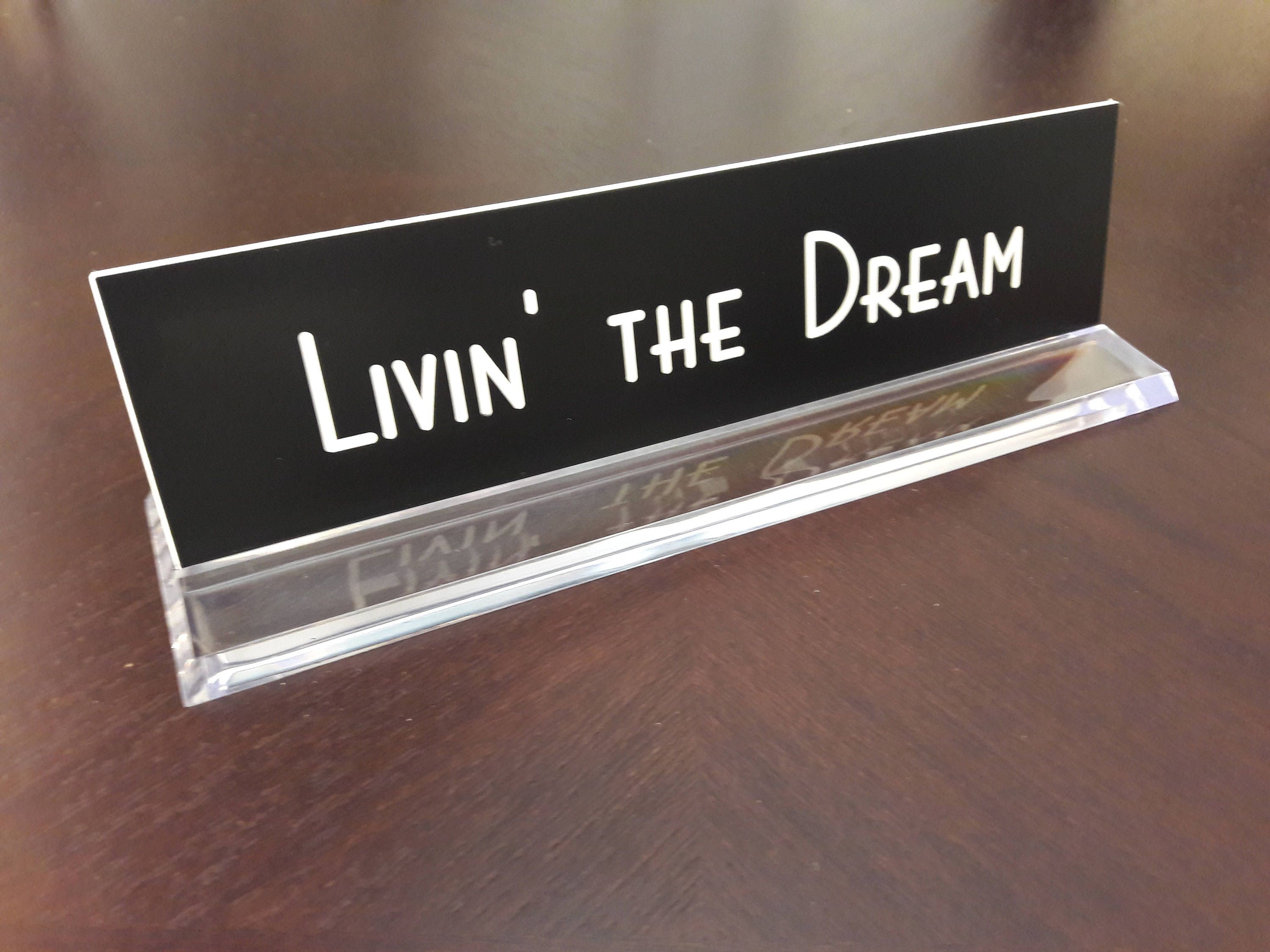 Personalized Desk Plate with Clear Base 2 x 8 | Etsy