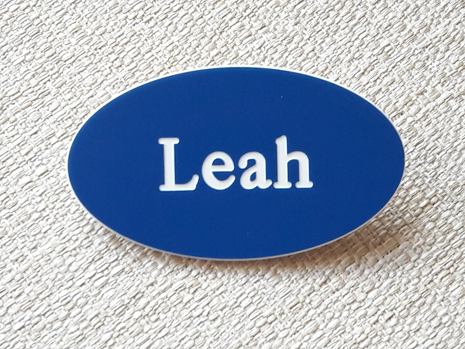 Custom Engraved Oval Name Badge With Pin Back Engraved Name - Etsy