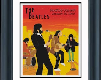 Beatles Rooftop Poster - Etsy UK