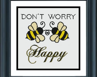 Don't Worry Bee Happy Svg, Dxf, Eps, Png, Jpg, Vector Art, Clipart, Cut ...